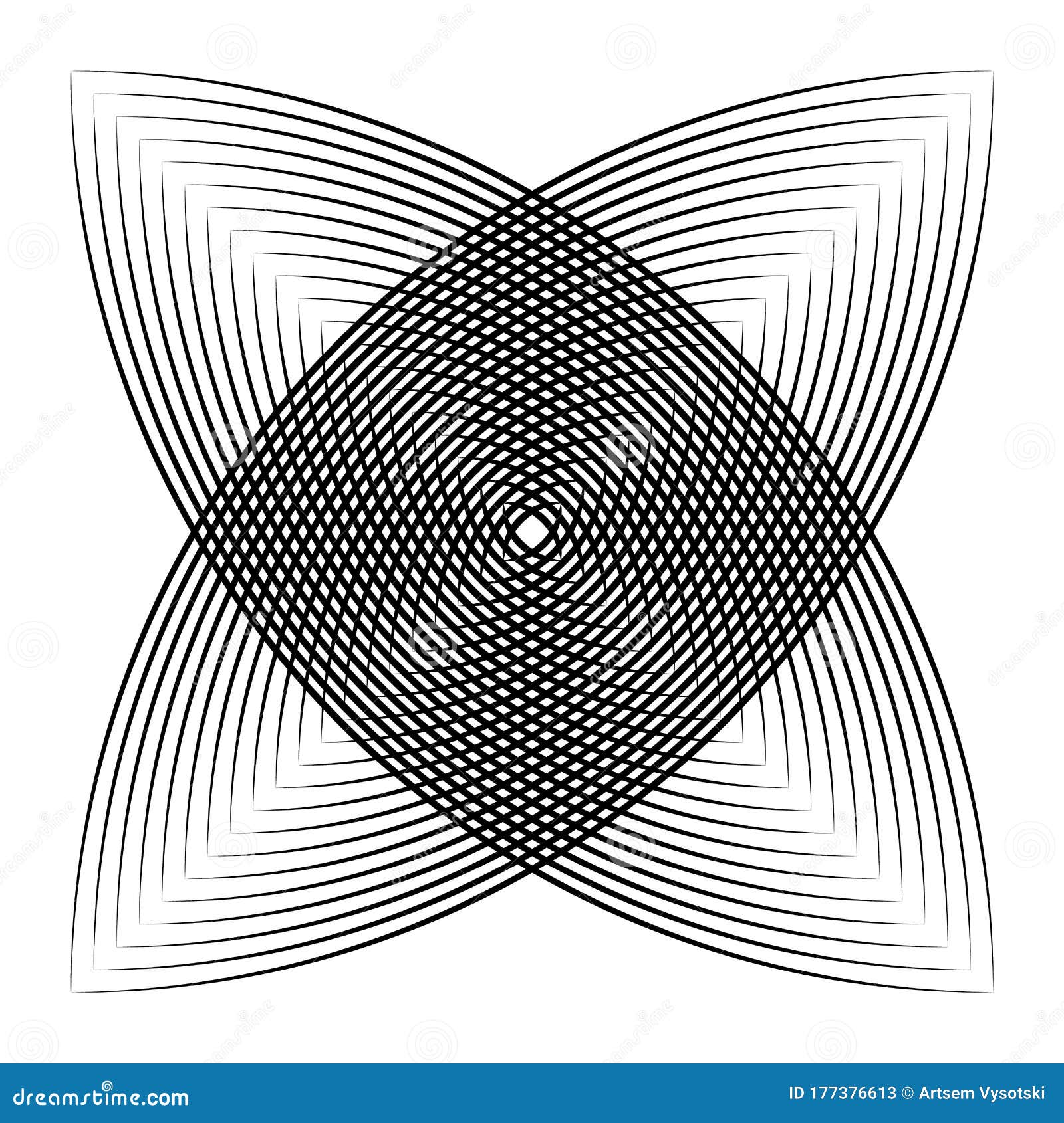 Abstract Black Geometric Spirograph on White Background. Vectro ...