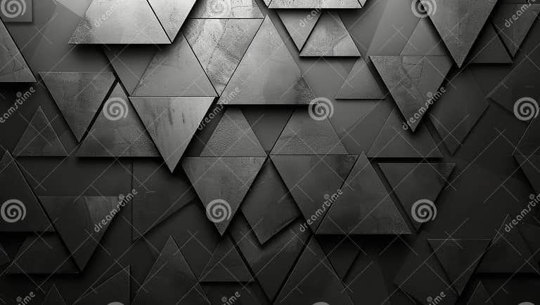 Abstract Black Geometric Triangle and Diamond Pattern Wall Stock Image ...