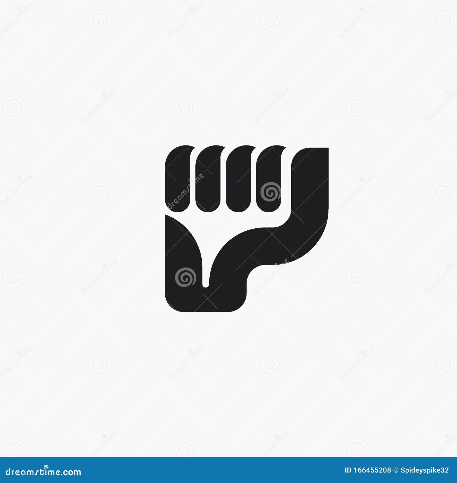 Abstract Black Geometry Fist. Isolated Vector Illustration Stock Vector ...