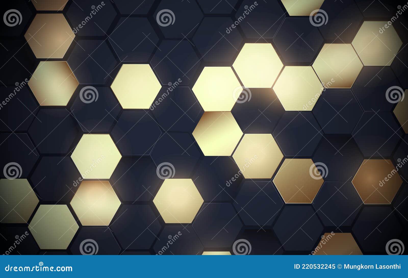 Gold Hi-tech Banner With Glowing Light Technology Background Modern ...