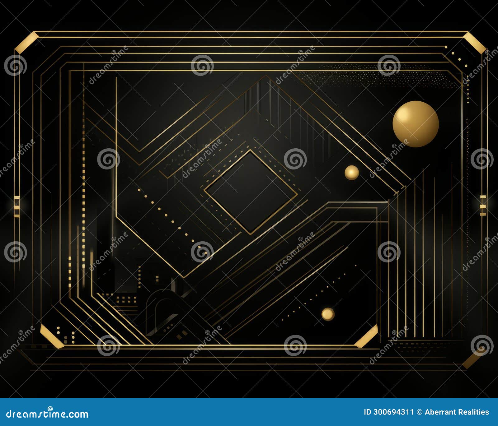 An Abstract Black and Gold Background with an Electronic Circuit Board ...