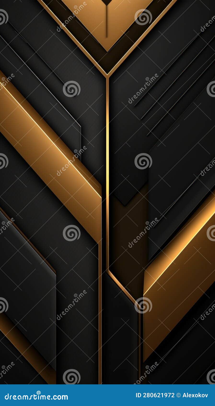 Abstract Black and Gold Background with Sharp Lines in Dark Gray and ...