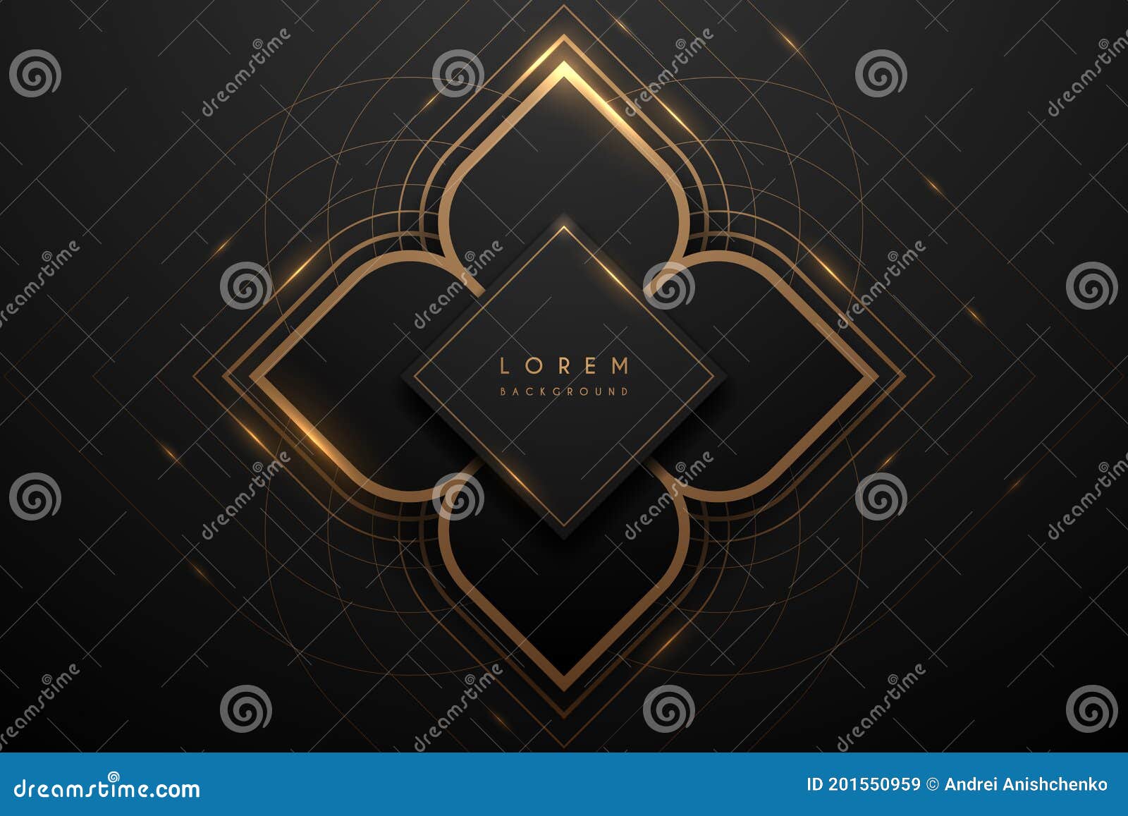 Abstract Black and Gold Shapes Background Stock Vector - Illustration ...
