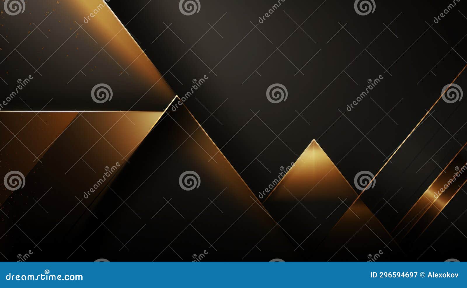 Abstract Black and Gold Triangle Shapes Background with Light Effect AI ...