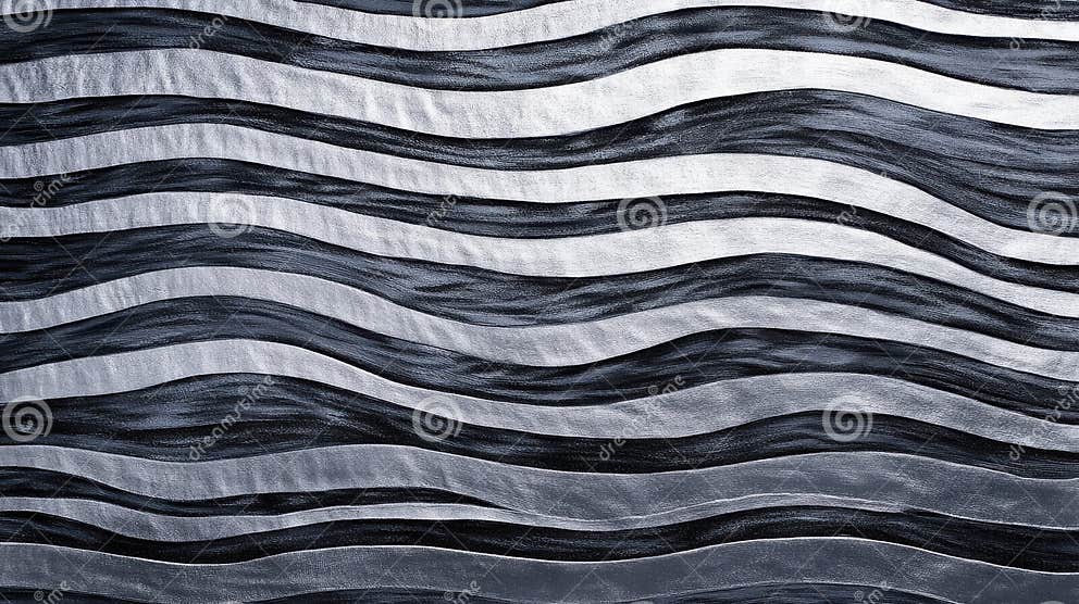 Abstract Black and Gray Wavy Pattern with Metallic Texture Highlighting ...