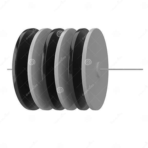 Abstract Black and Grey Disk Shapes Isolated on White Background Stock ...