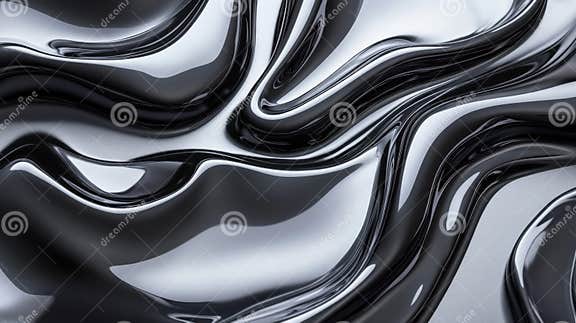 Abstract Black and Grey Fluid Waves Background Stock Illustration ...