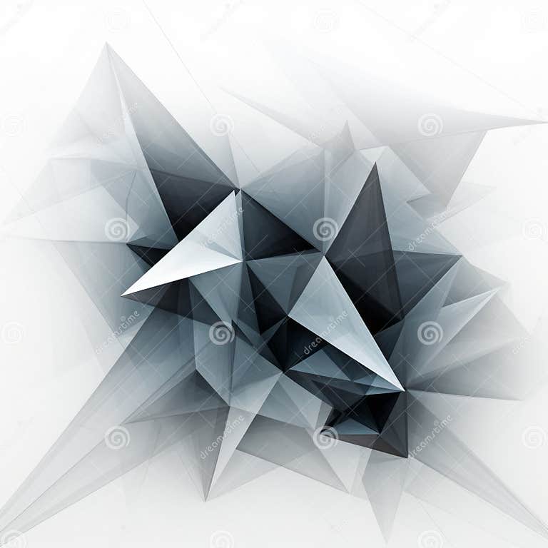 Abstract Black and Grey Triangle Design with Transparent Layers Stock ...