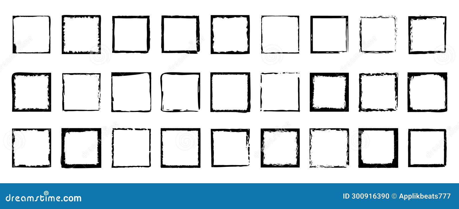 Abstract Black Grunge Frame Elements. Old Worn Overlay Distressed ...