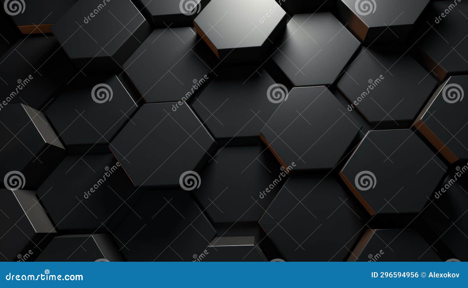 Abstract Black Hexagon Background. 3d Render Illustration, Mock Up ...