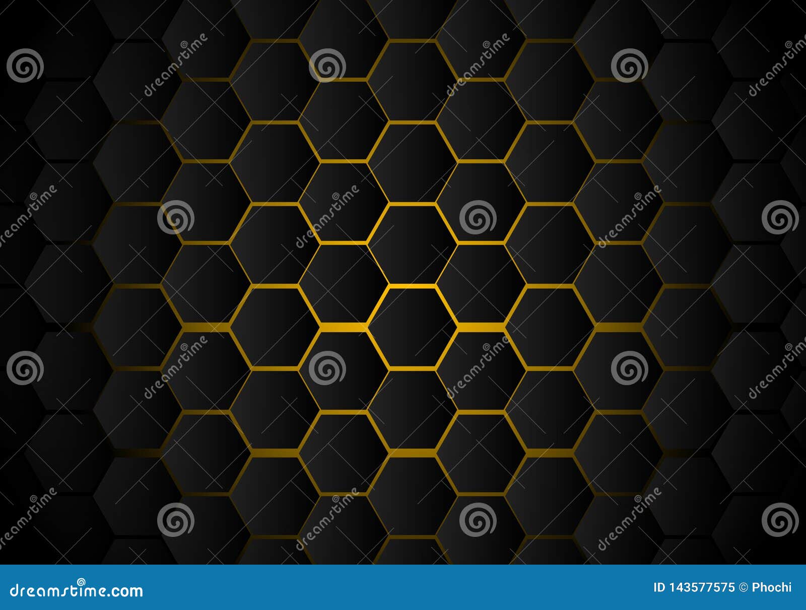 Abstract Black Hexagon Pattern on Yellow Neon Background Technology ... Abstract Black Hexagon Pattern on Yellow Neon Background Technology ...