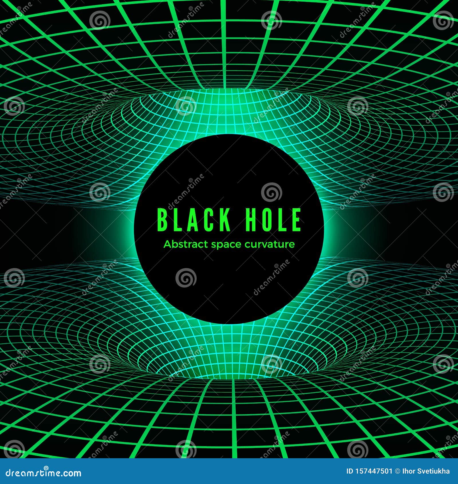 Abstract Black Hole. Illustration Of Deformation Time And Space In ...