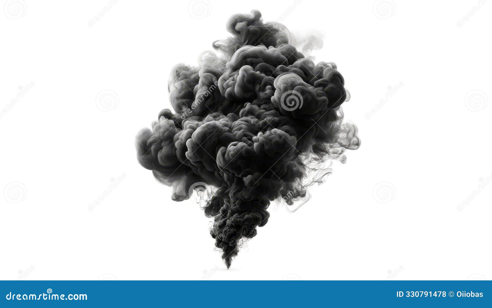 Abstract Black Ink Cloud Explosion Isolated on White Background, Ink ...