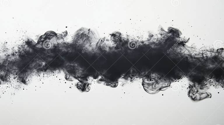 Abstract Black Ink Dispersion on White Background Stock Illustration ...