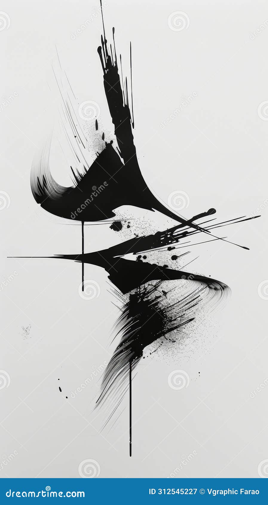 Abstract Black Ink Splash on White Background Stock Image - Image of ...