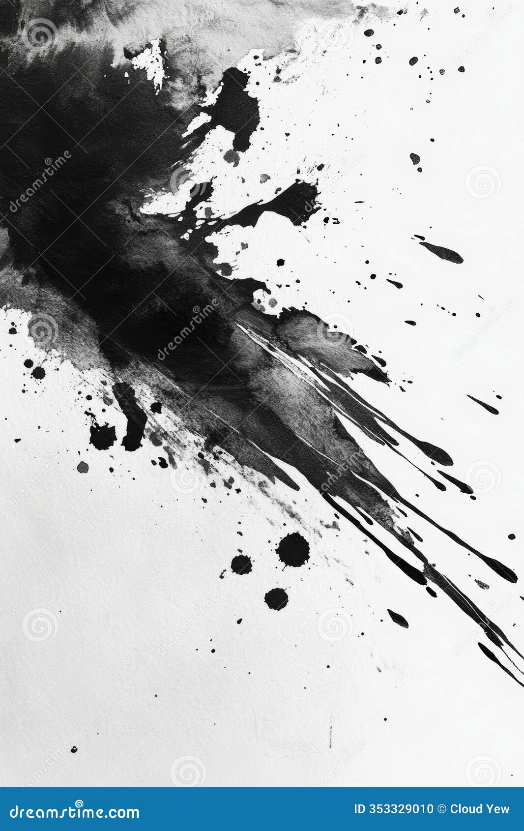 Abstract Black Ink Splash on White Background Creating Dynamic and ...