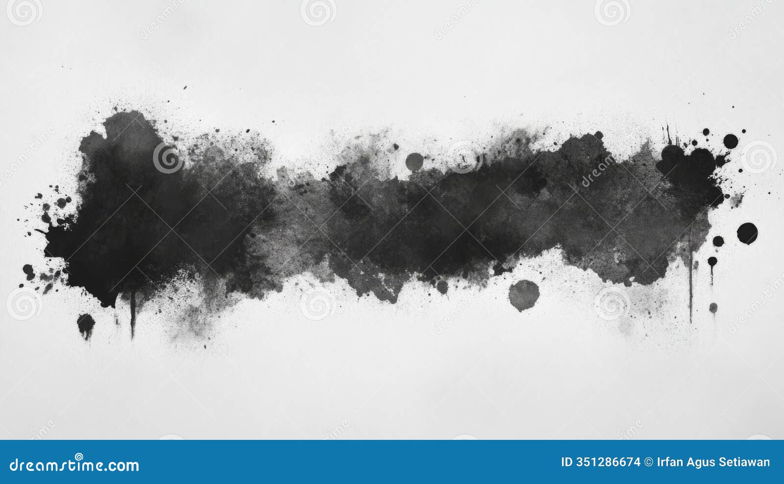 Abstract Black Ink Splashes on White Background Stock Illustration ...