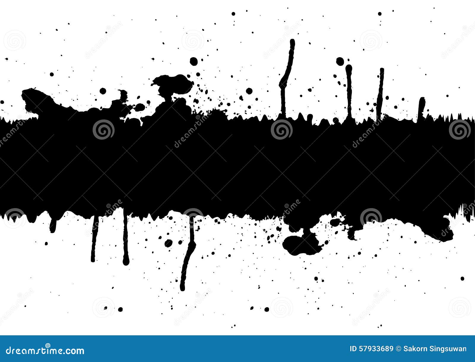 Abstract Black Ink Splatter Background Element with a Space.illu Stock ...