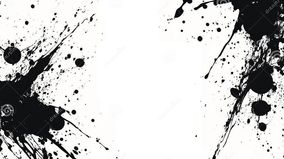 Abstract Black Ink Splatter on Transparent Background Stock ...