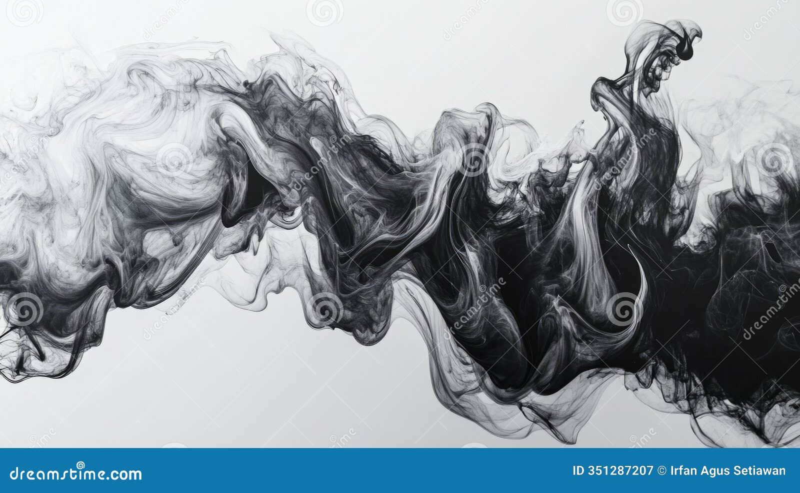Abstract Black Ink Swirls in Water Design Stock Illustration ...