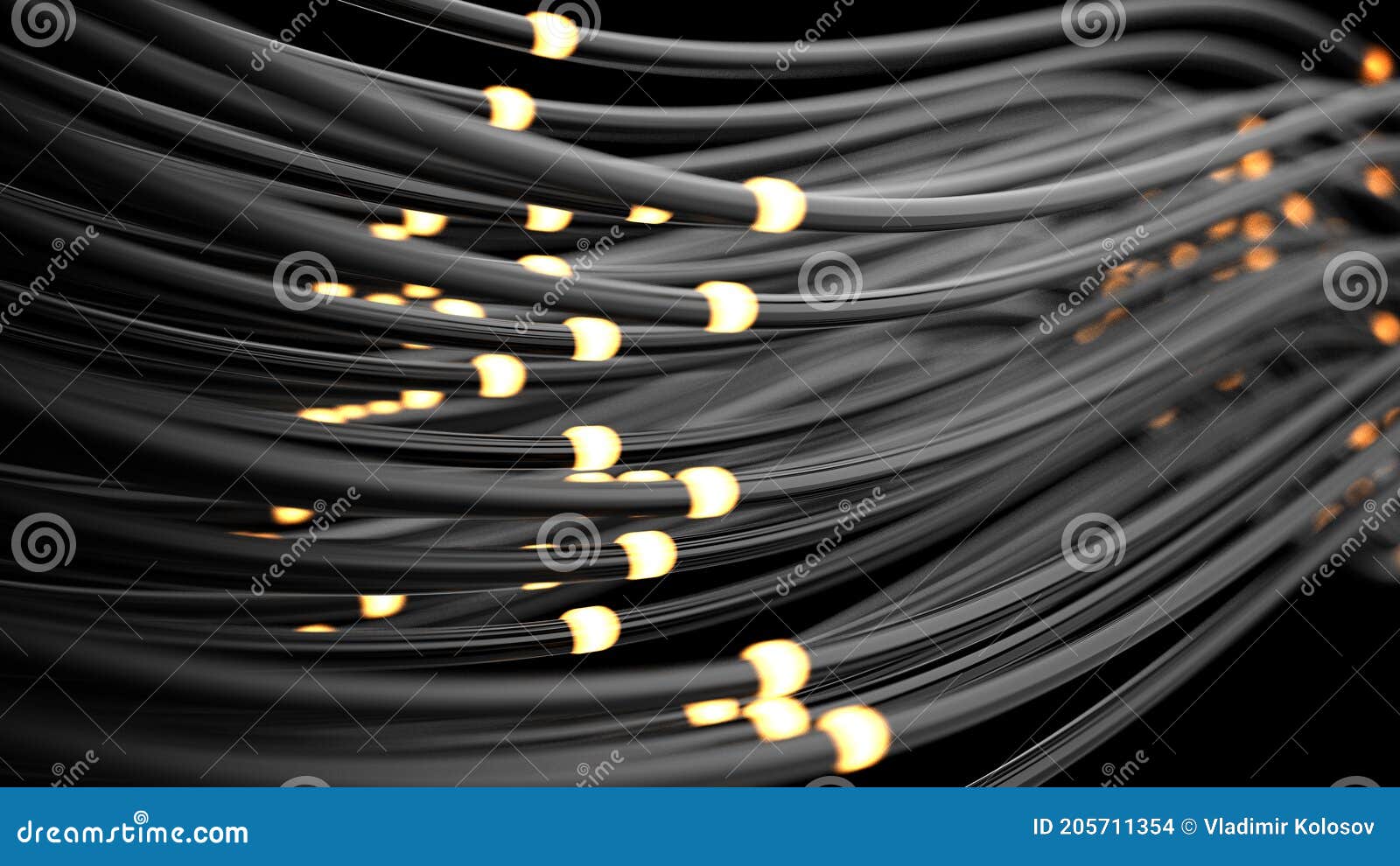 Abstract Black Internet Cables Stock Illustration - Illustration of ...