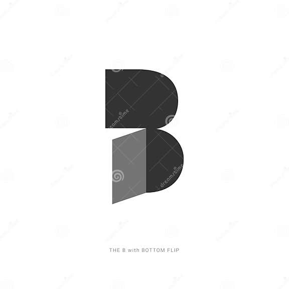Abstract Black Letter B with Flip on the Bottom Stock Vector ...