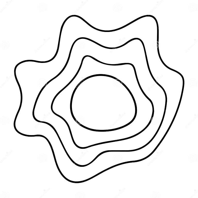 Abstract Black Line Art of a Concentric Wave Pattern Shape Vector Art ...