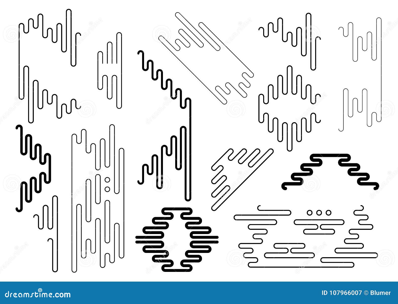 Abstract Black Line Design Elements Stock Vector - Illustration of ...