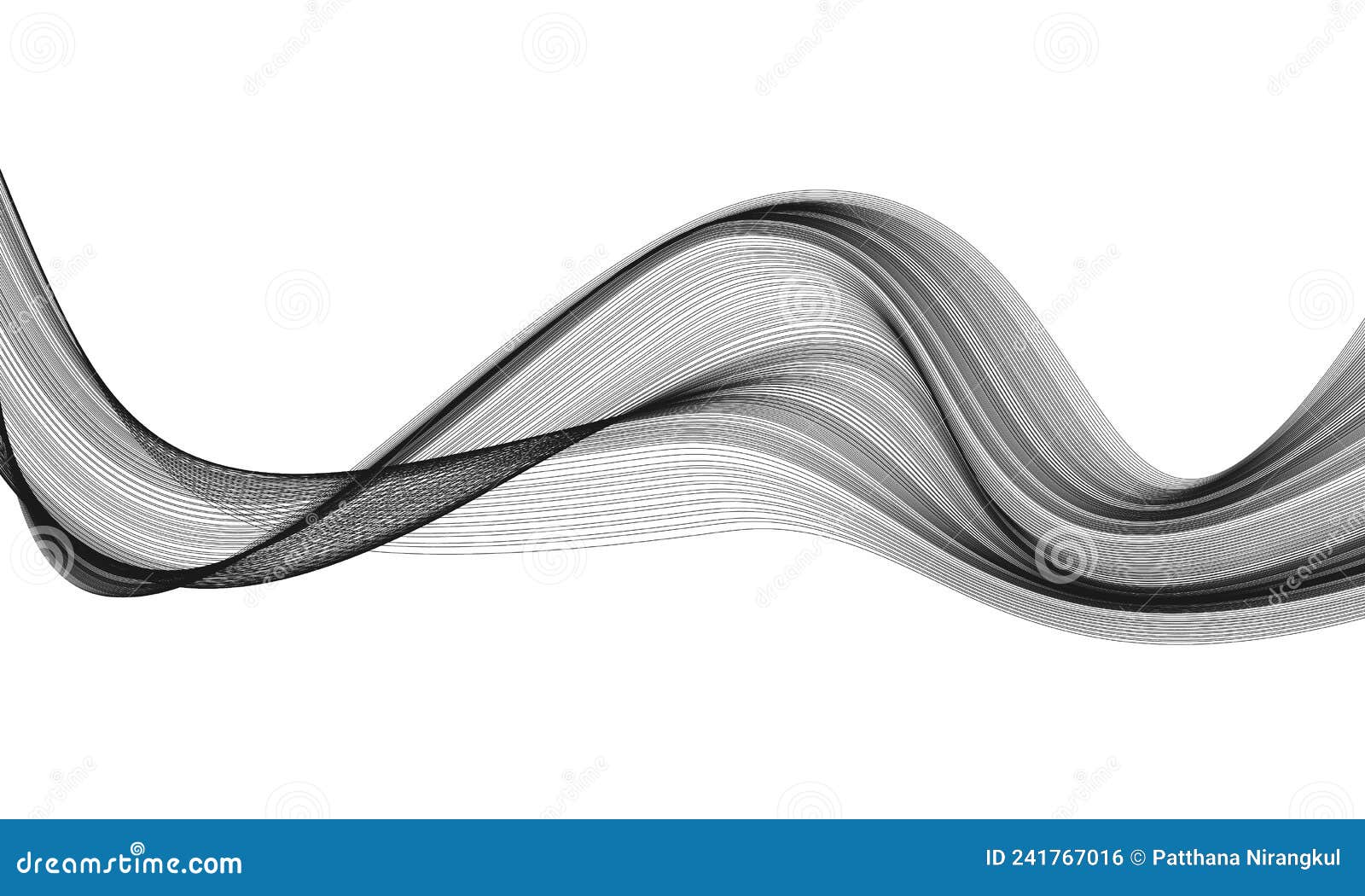 Abstract Black Lines Curve Wave on White Background Vector Stock Vector ...