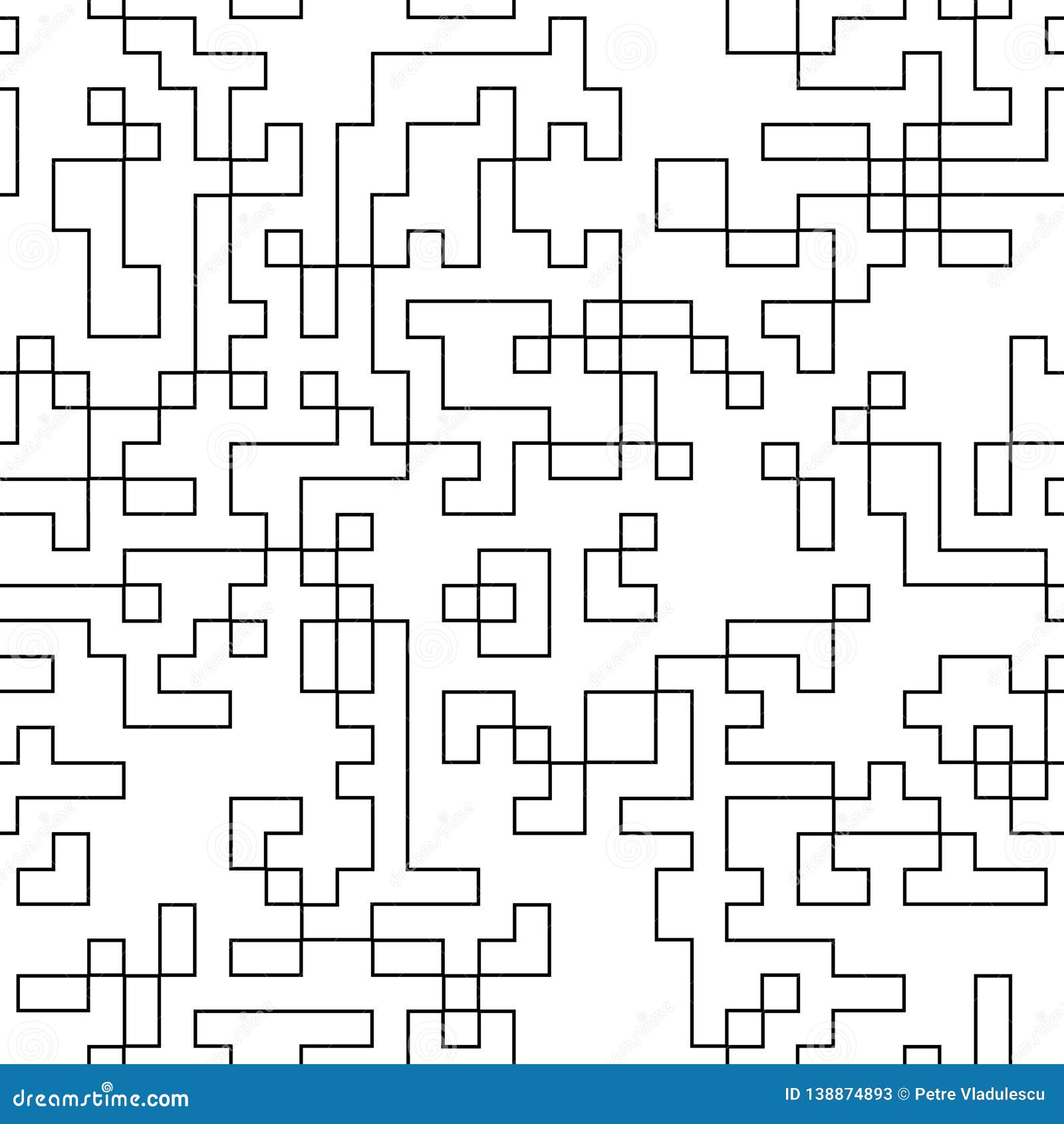 Abstract Black Lines Seamless Pattern Stock Vector - Illustration of ...