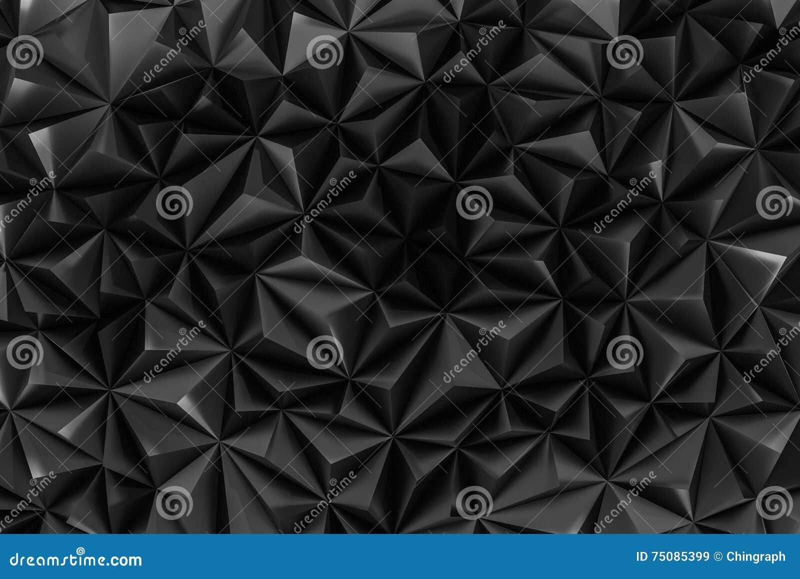 Abstract Black Low Poly Background with Copy Space 3d Render Stock ...