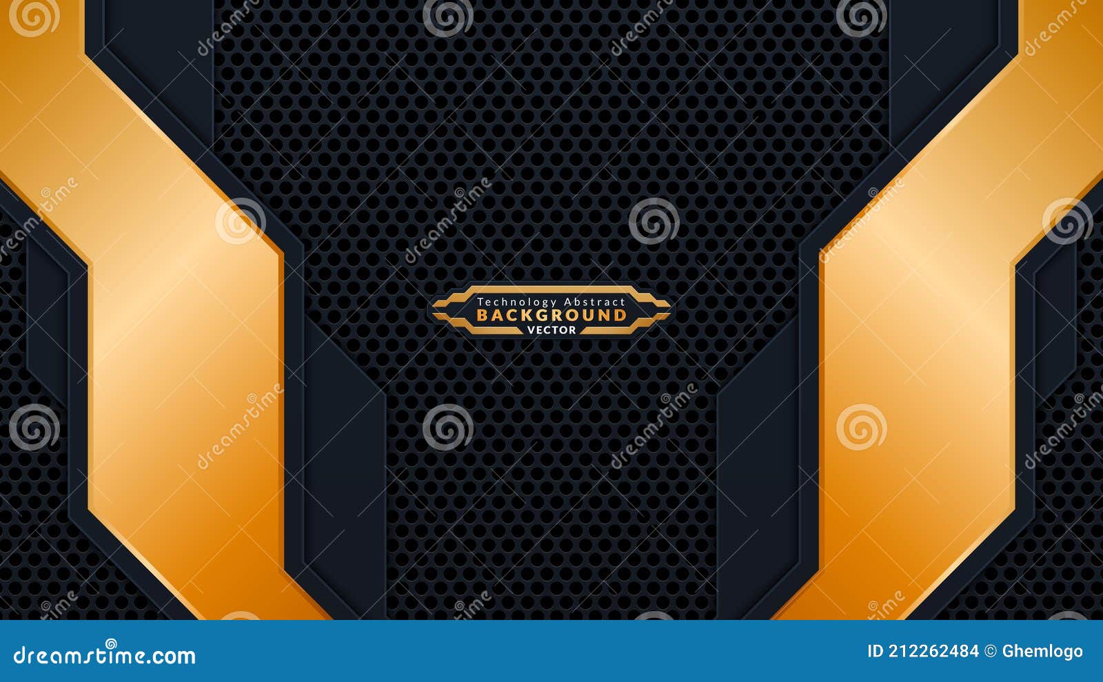 Abstract Black Modern Background with Golden Element Stock Vector ...