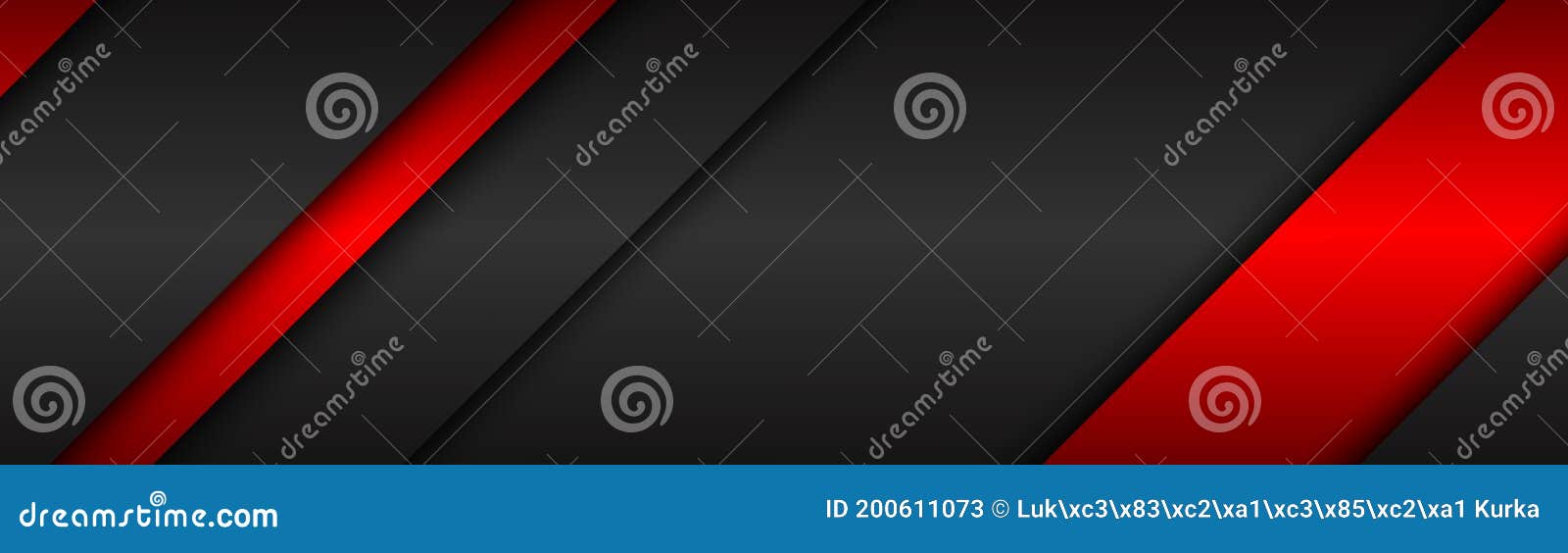 Abstract Black and Neon Red Modern Material Header. Metallic Technology ...