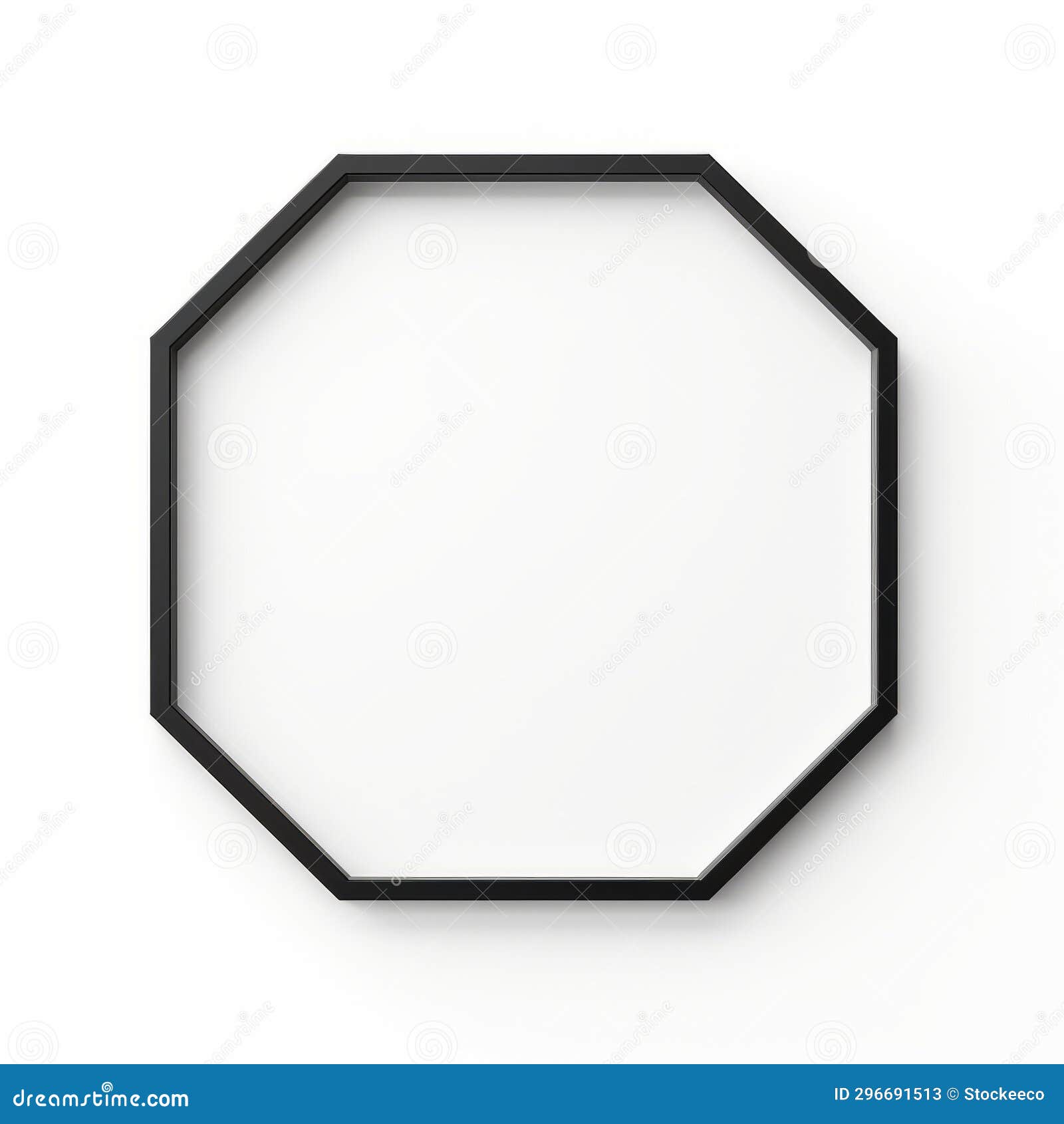 Abstract Black Octagon Frame - 3d Rendering on White Background Stock ...