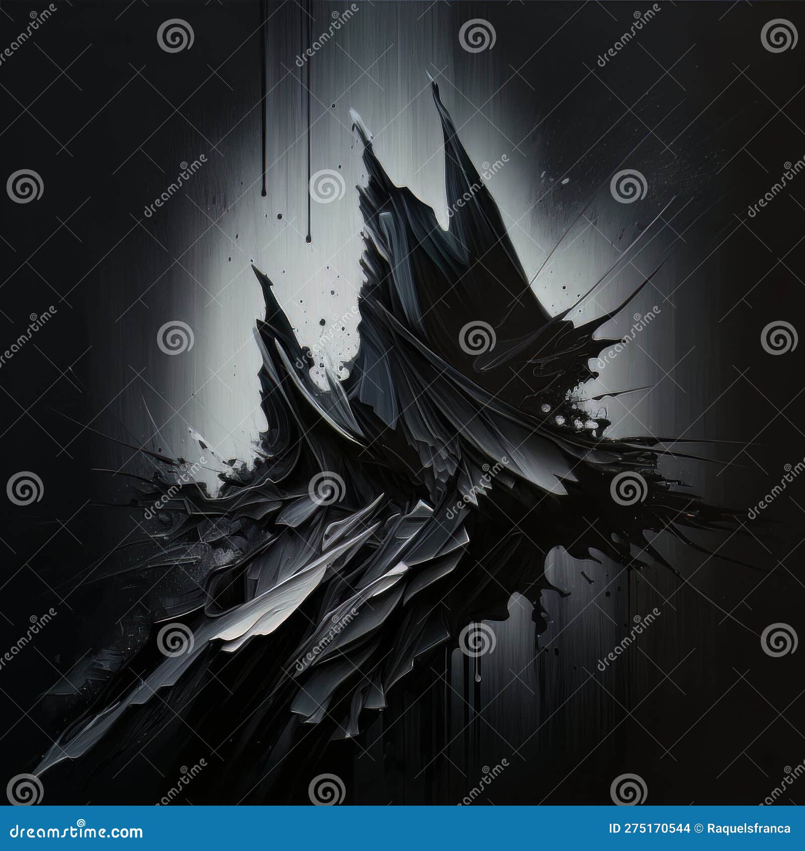 Abstract Black Oil Painting Stock Illustration - Illustration of ...
