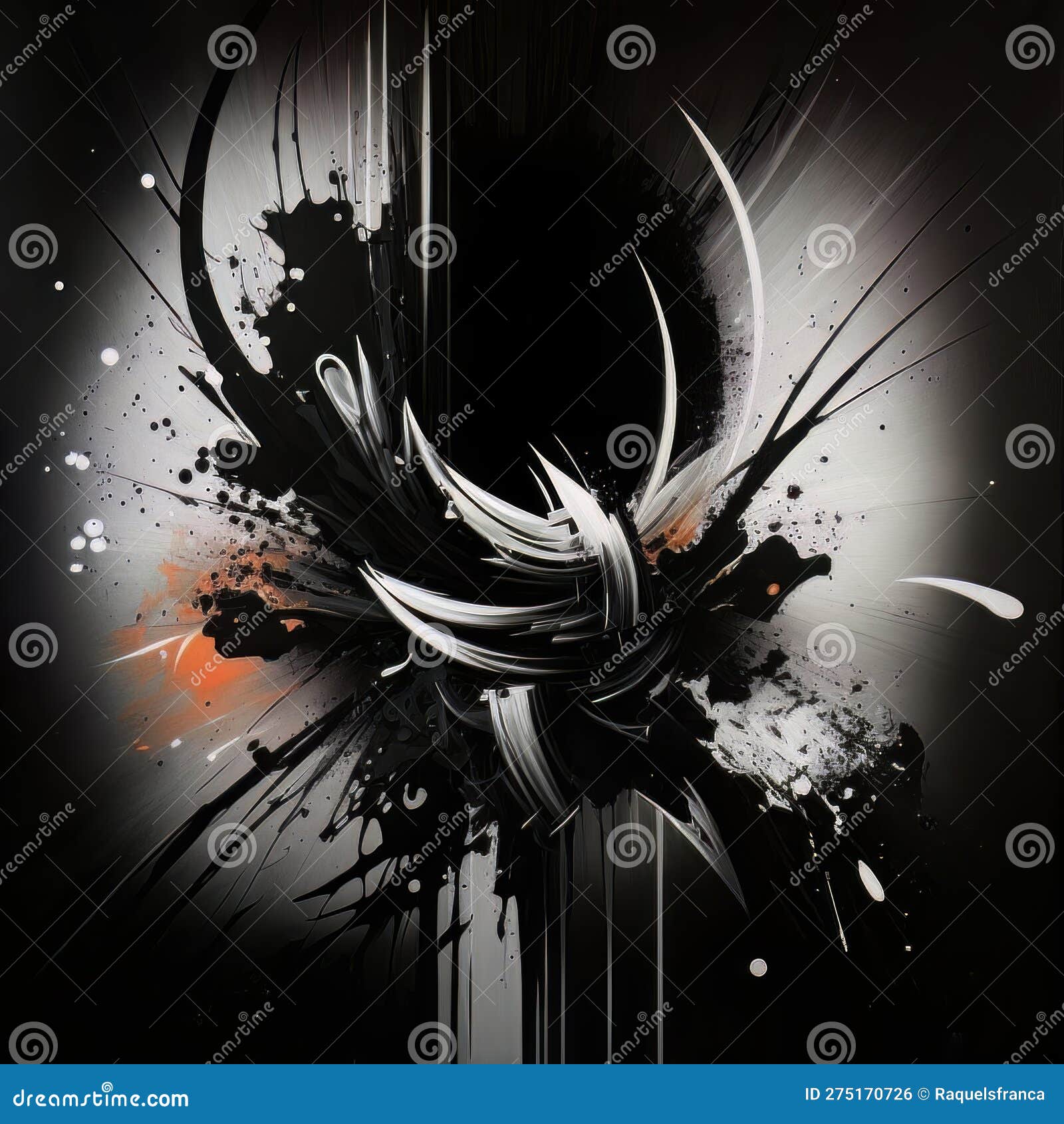 Abstract Black Oil Painting Stock Illustration - Illustration of ...