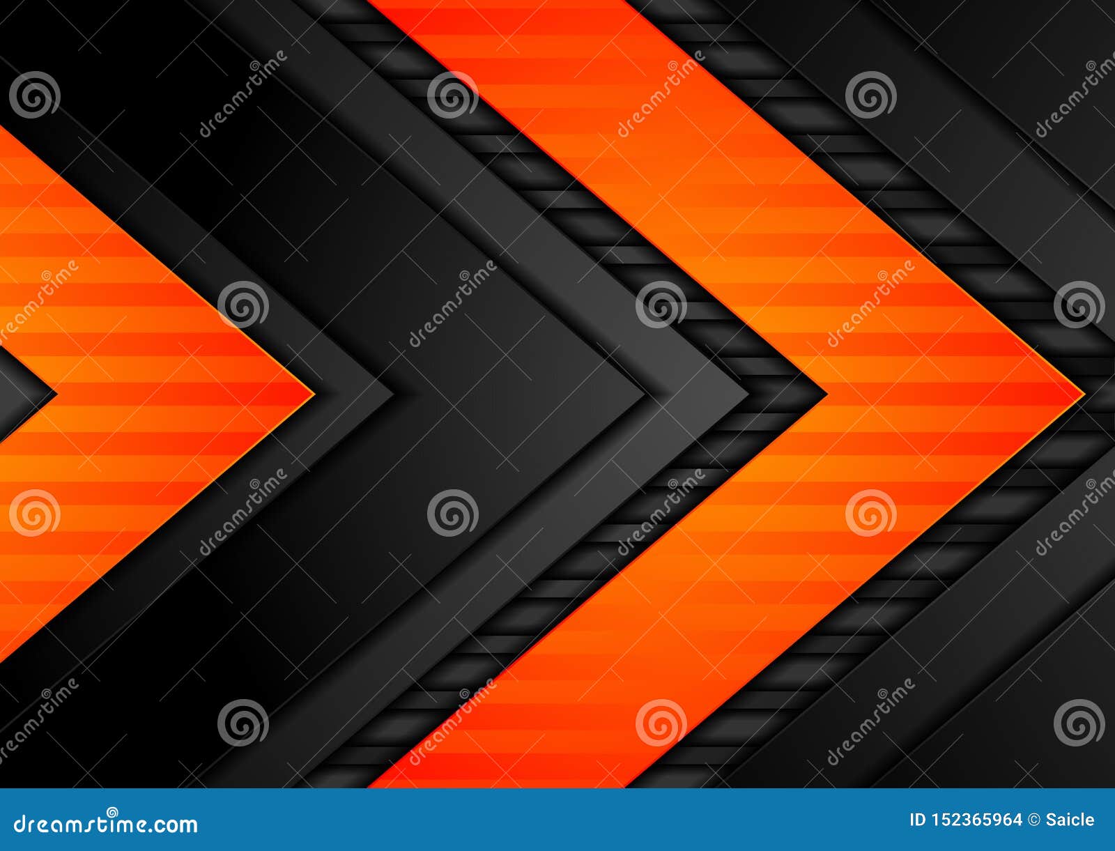 Abstract Black Orange Arrows Tech Background Stock Vector ...