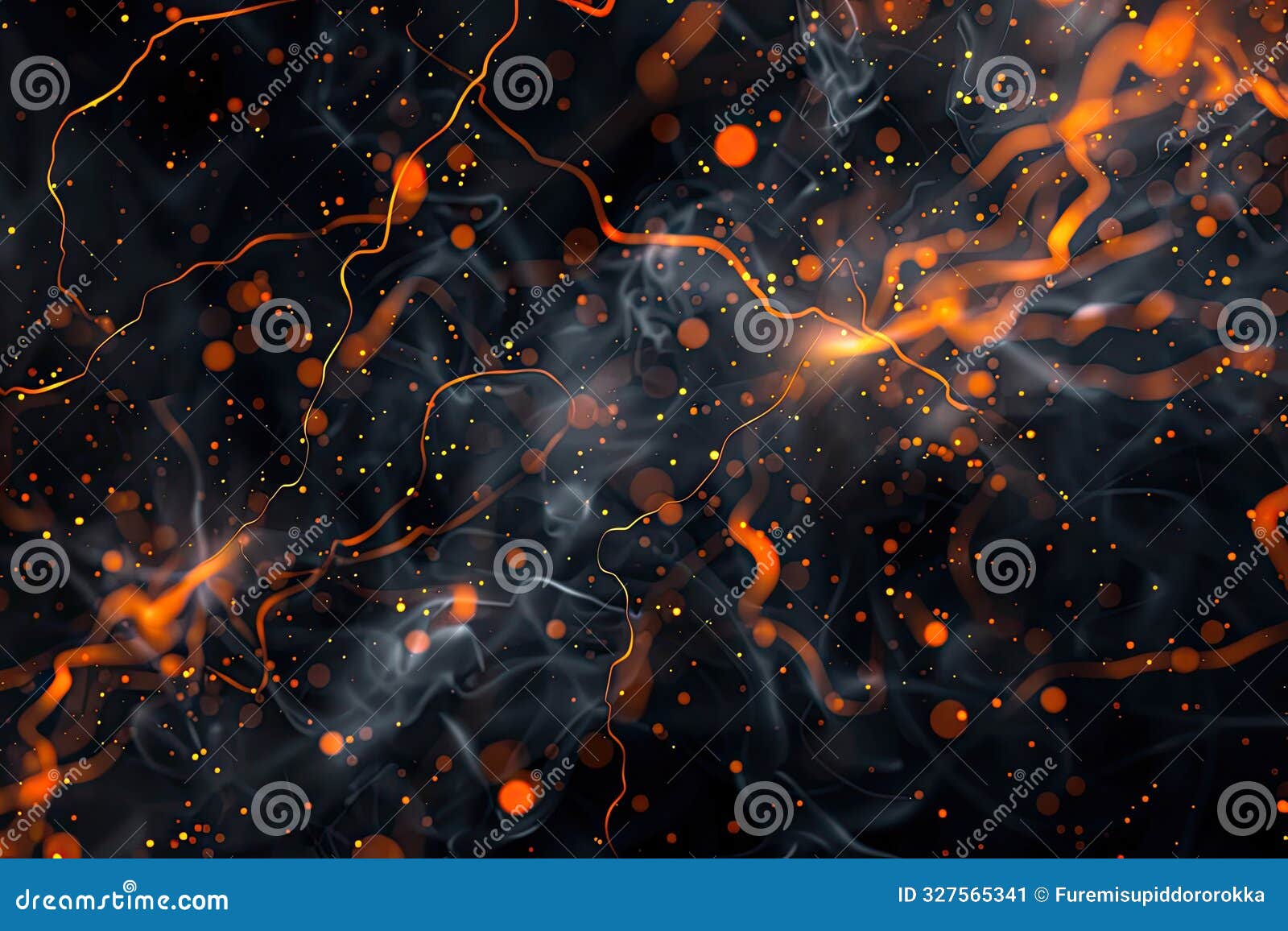 Abstract Black and Orange Background with Electric Currents Stock ...