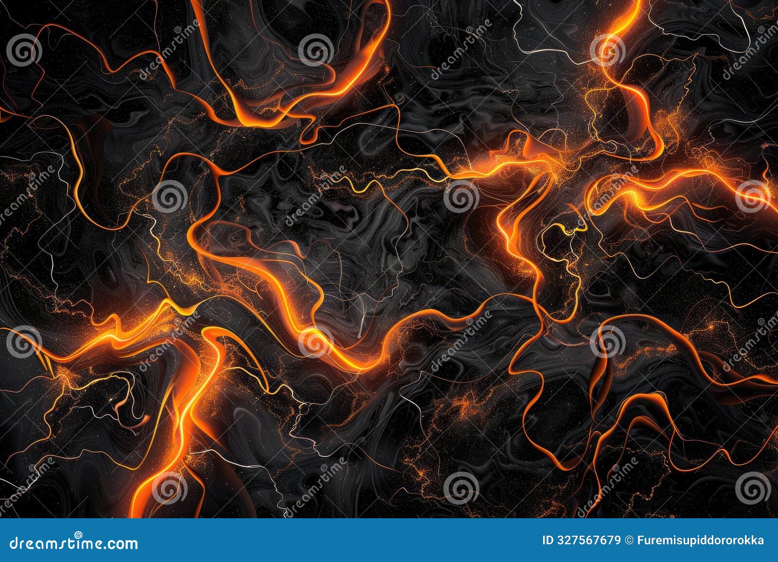 Abstract Black and Orange Background with Electric Currents Stock ...