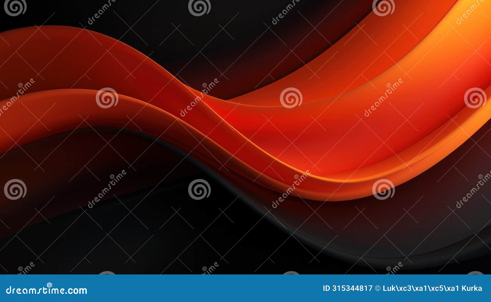 Abstract Black and Orange Neon Background. Shiny Moving Lines and Waves ...