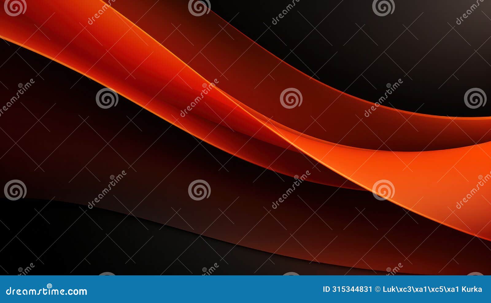 Abstract Black and Orange Neon Background. Shiny Moving Lines and Waves ...
