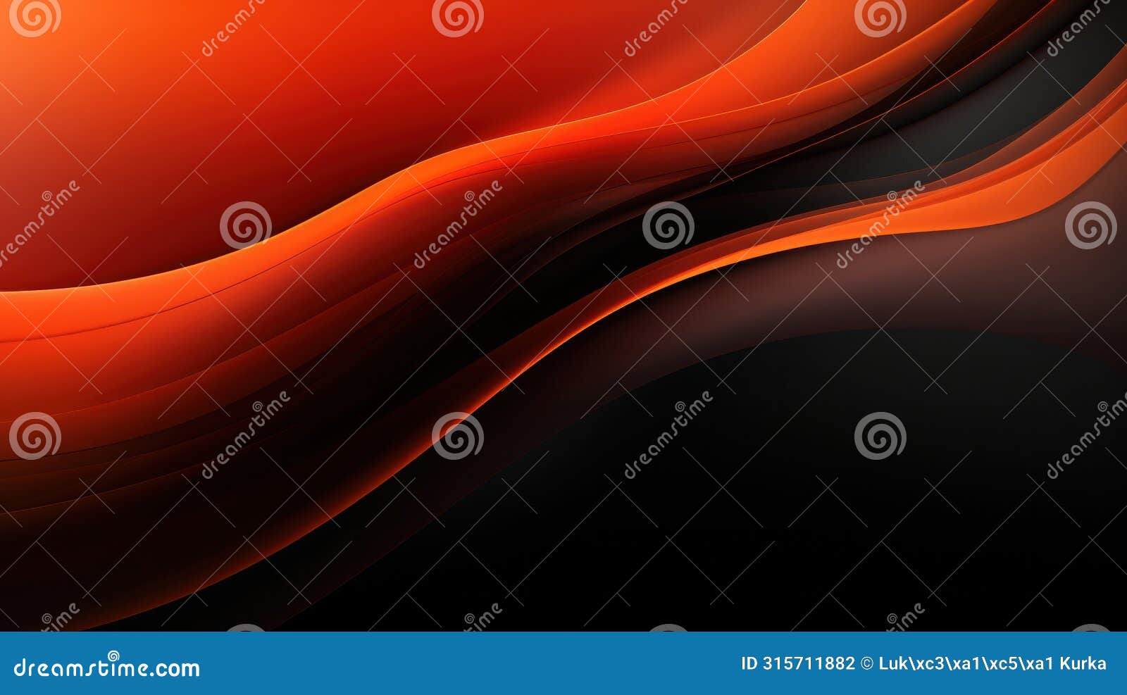 Abstract Black and Orange Neon Background. Shiny Moving Lines and Waves ...