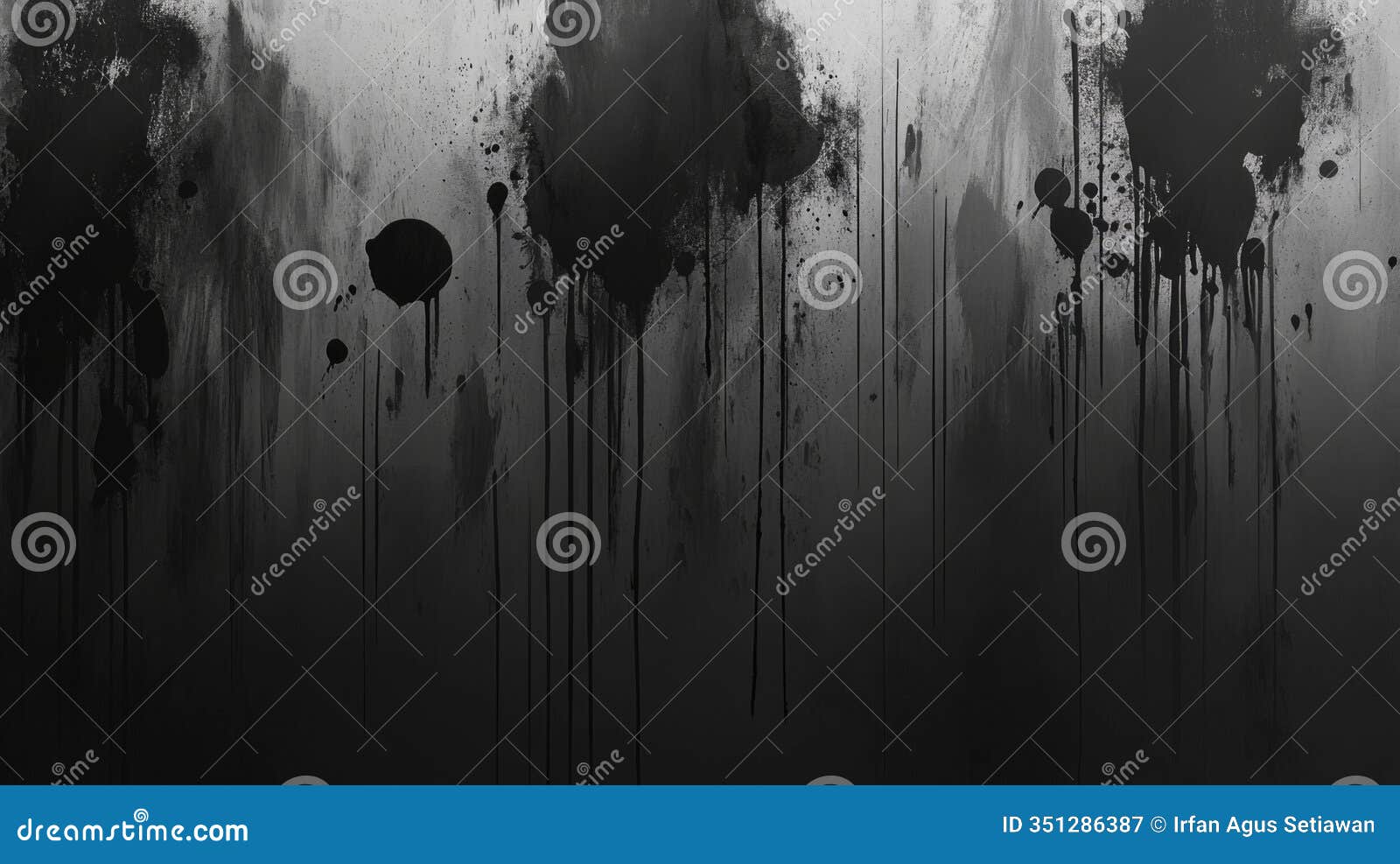 Abstract Black Paint Drips on Grey Background Stock Illustration ...