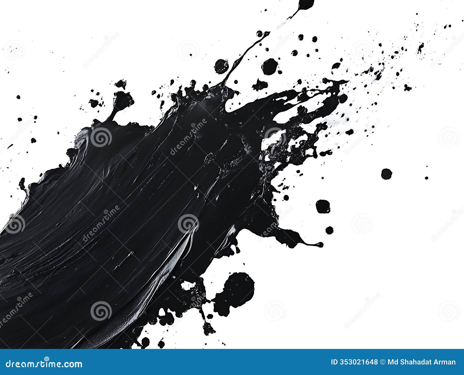 Abstract Black Paint Splash on White Background Stock Illustration ...