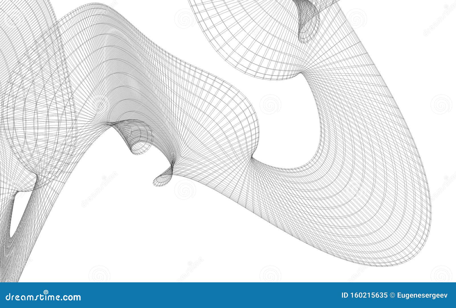 Abstract Black Parametric Wire-frame Mesh Stock Illustration ...