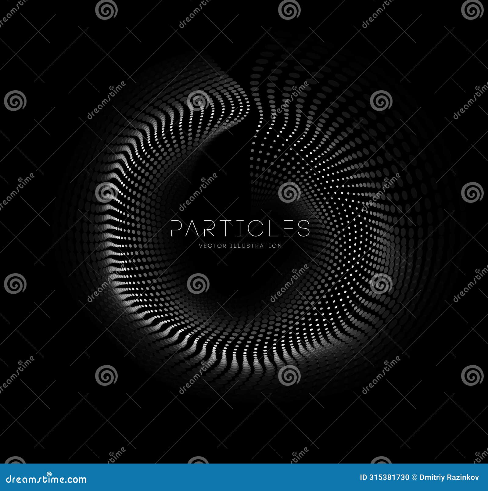 Abstract Black Particle Wave Vector Illustration Stock Vector ...