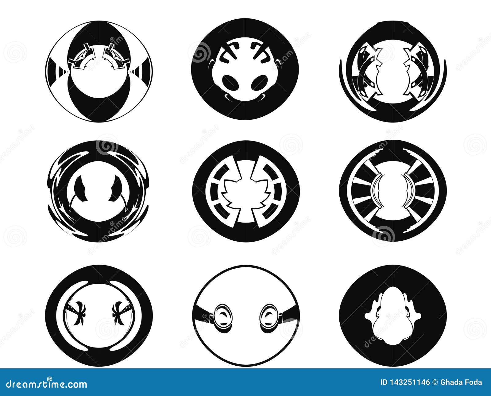 Abstract black icons stock illustration. Illustration of pattern ...