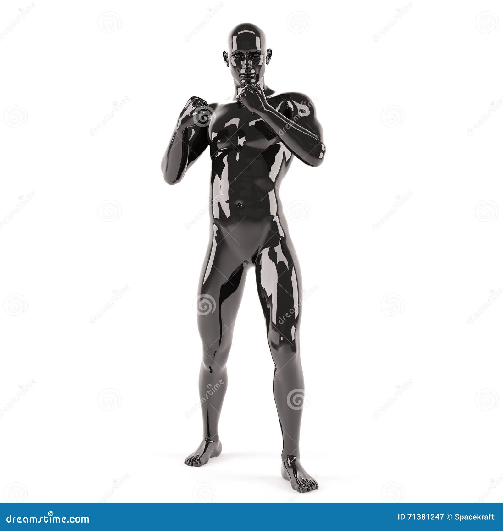Abstract Black Plastic Human Body Mannequin Over White Background ...