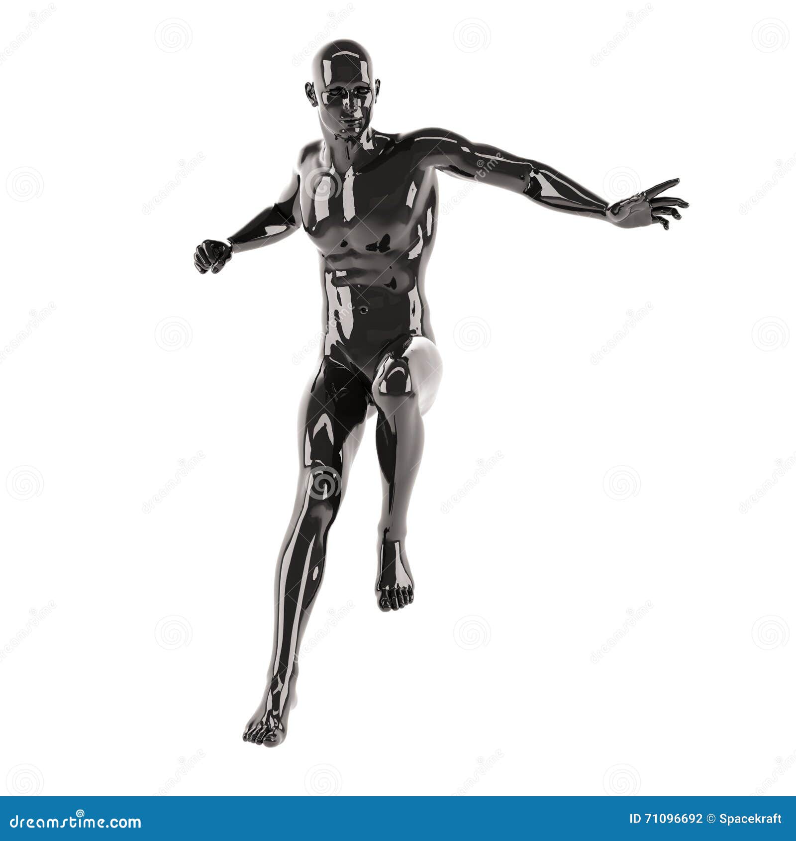 Abstract Black Plastic Human Body Mannequin Over White Background ...