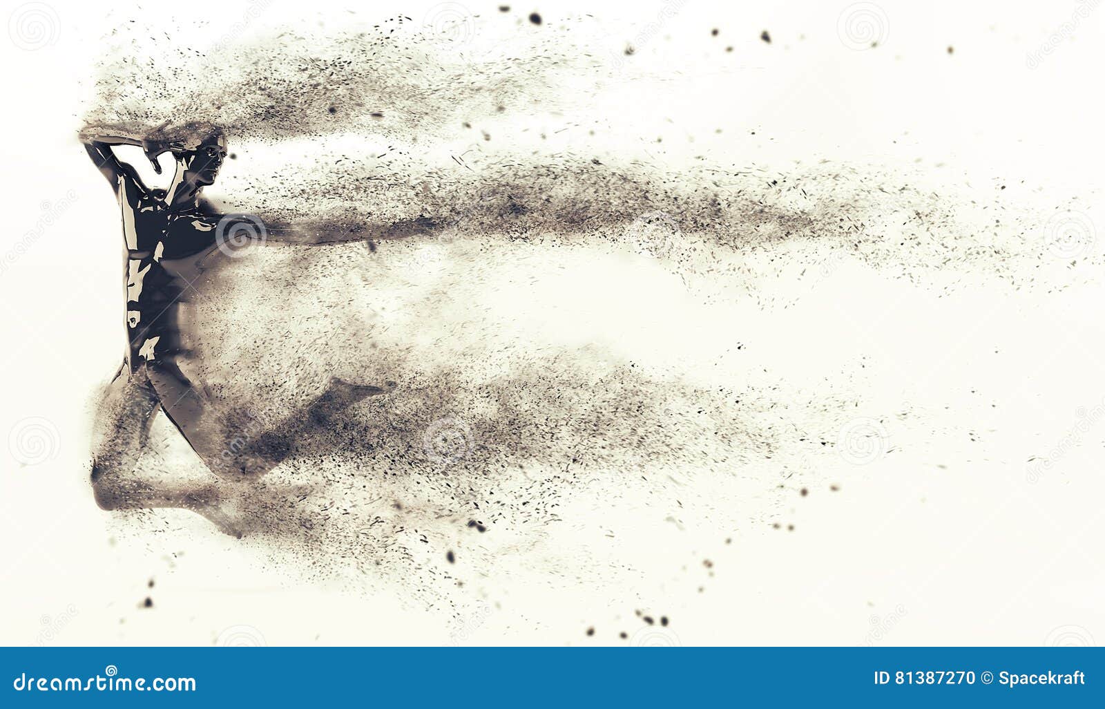 Abstract Black Plastic Human Body Mannequin With Scattering Particles ...